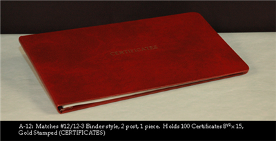 Two-Pronged Certificate Binders & Perfect Binding